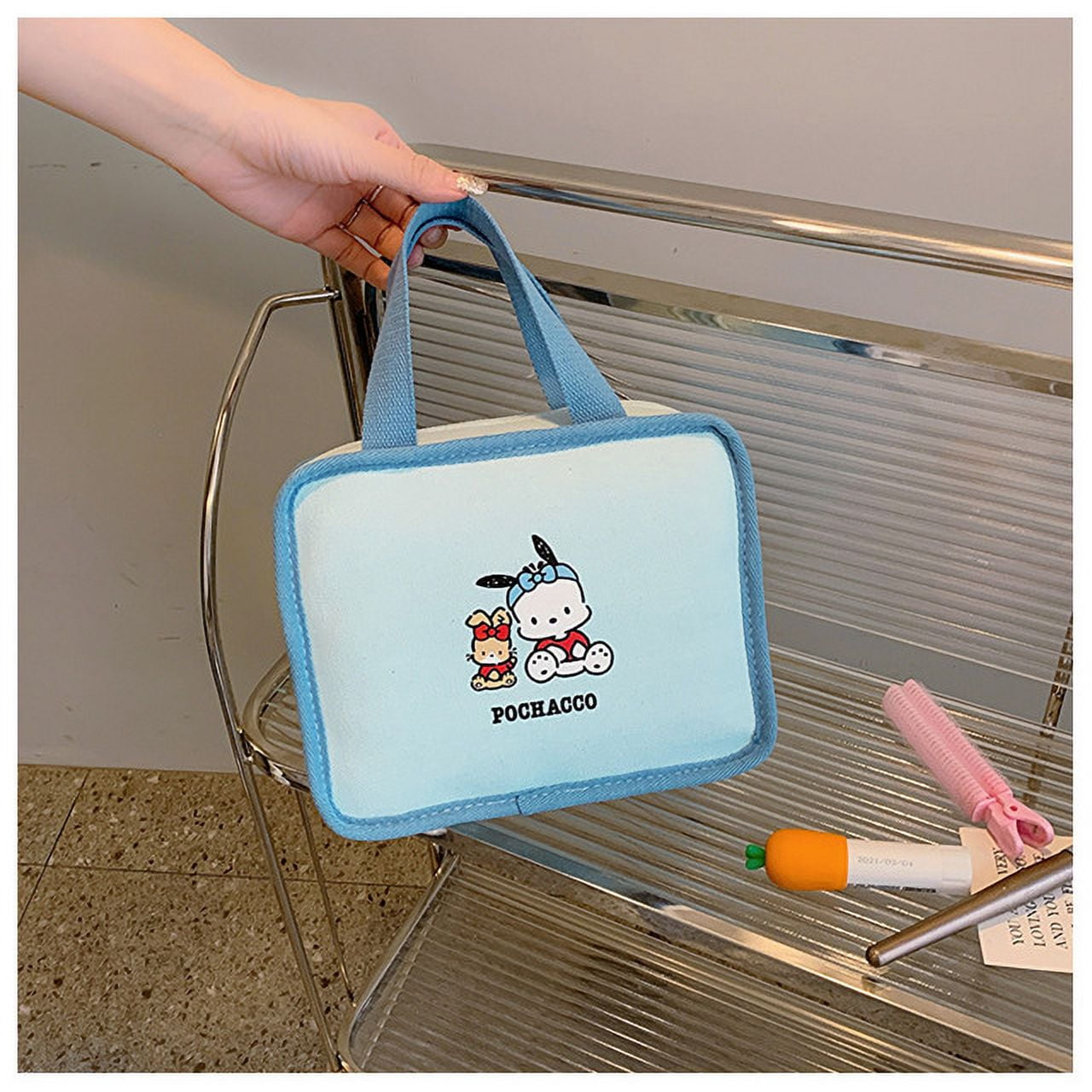 Sanrio Hello Kitty Kuromi Portable Canvas Cosmetic Bag Melody Hand ...