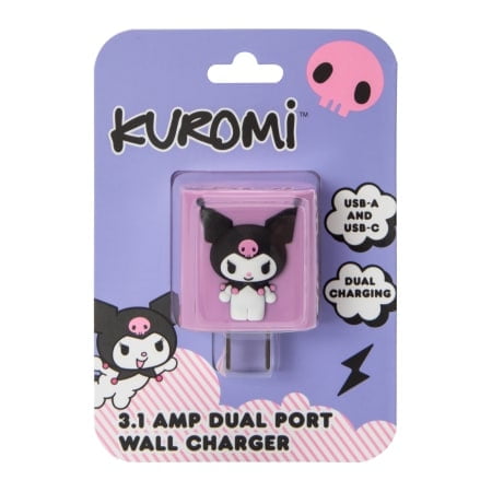Sanrio Hello Kitty Kuromi Wall Charger 3.1 Amp USB-A & USB-C Dual ...