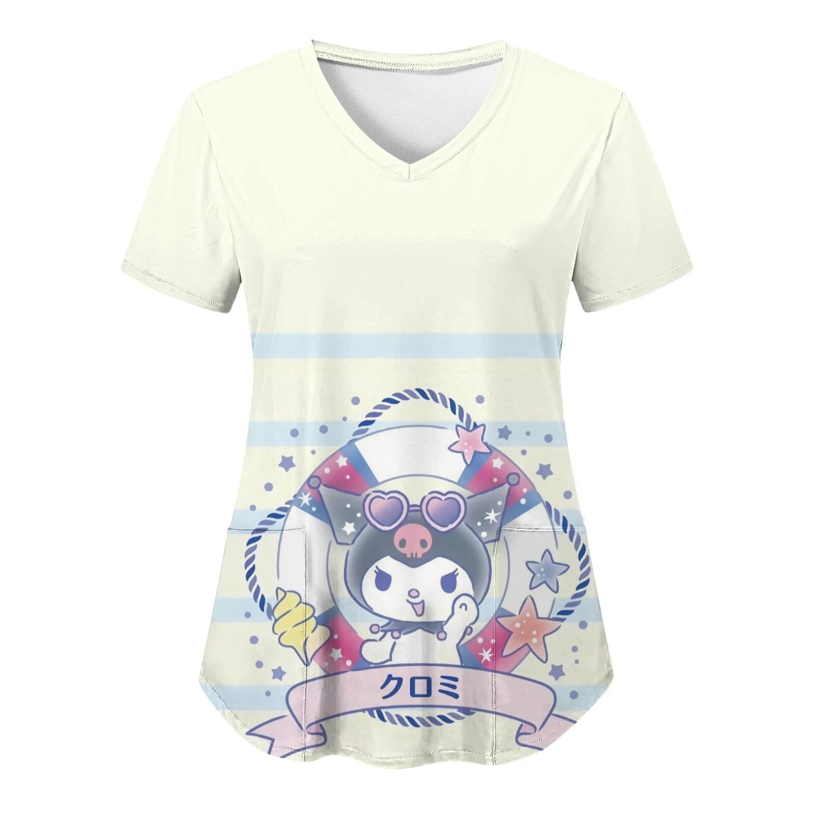 Sanrio Hello Kitty Kuromi Woman Clothing HD Print New Cartoon Nurse ...
