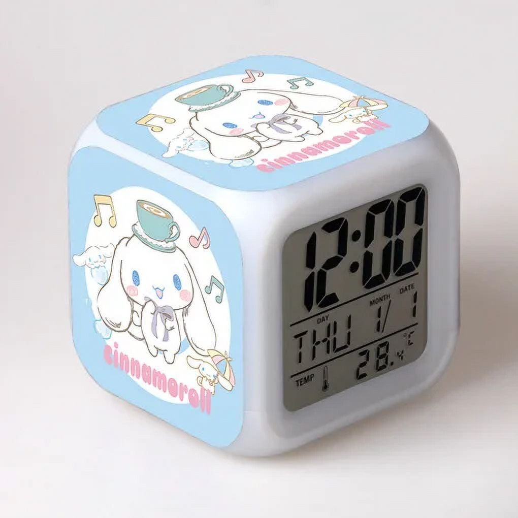 Sanrio Hello Kitty LED Glowing Alarm Clock Anime Melody Kuromi ...