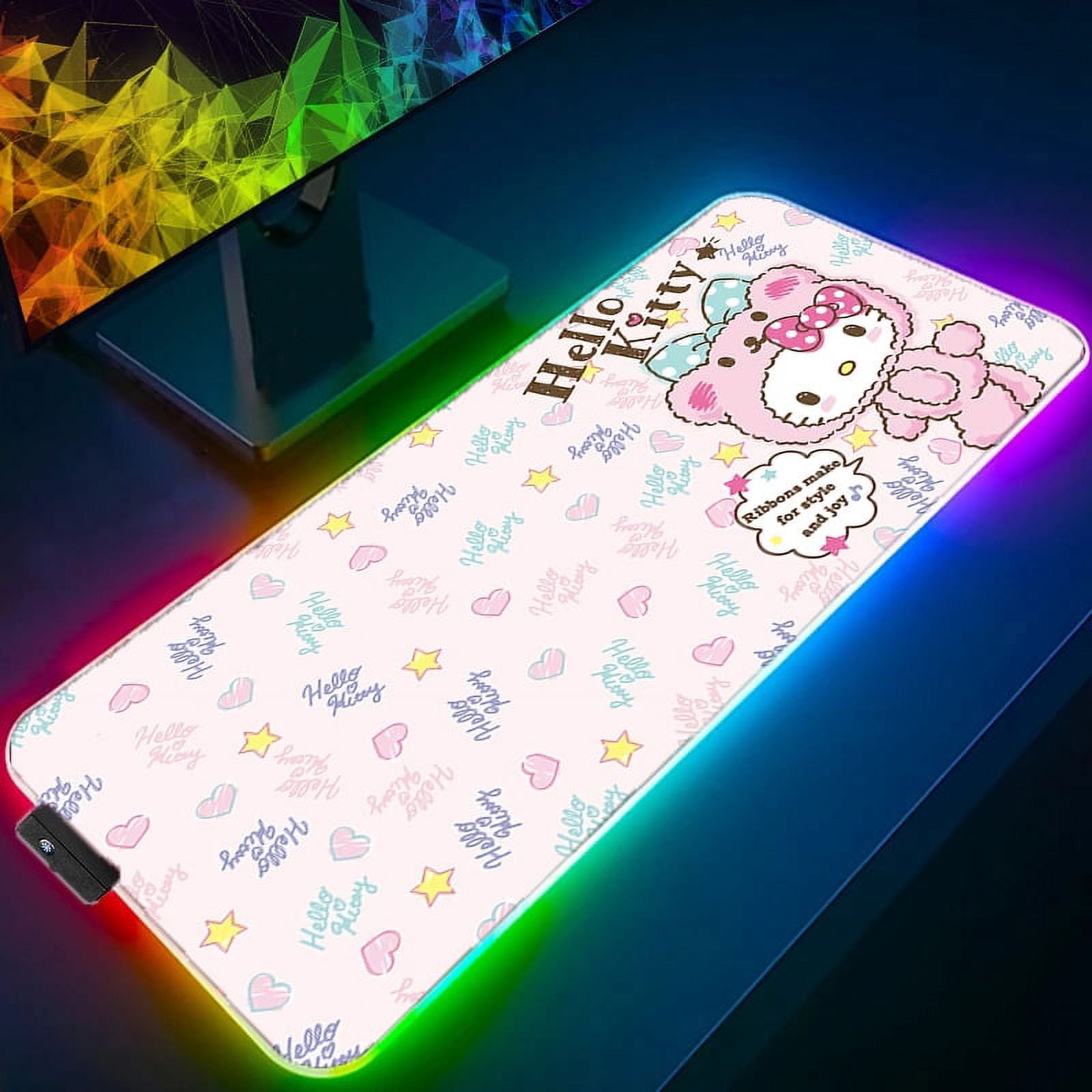 Sanrio Hello Kitty LED Kawaii Luminous Mouse Pad Computer Gamer Cabinet ...