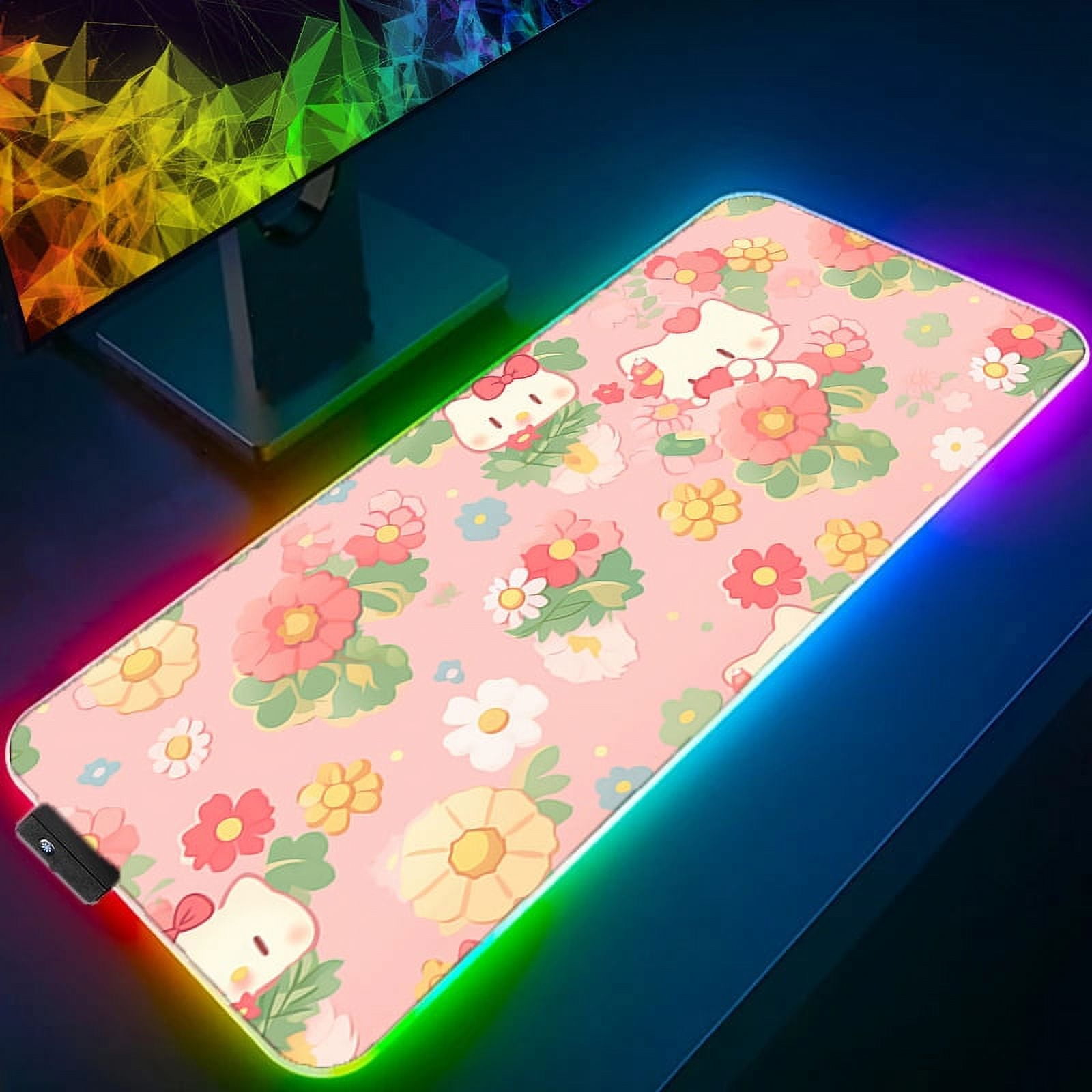 Sanrio Hello Kitty LED RGB Mouse Pad Pattern Locking Edge MousePad ...