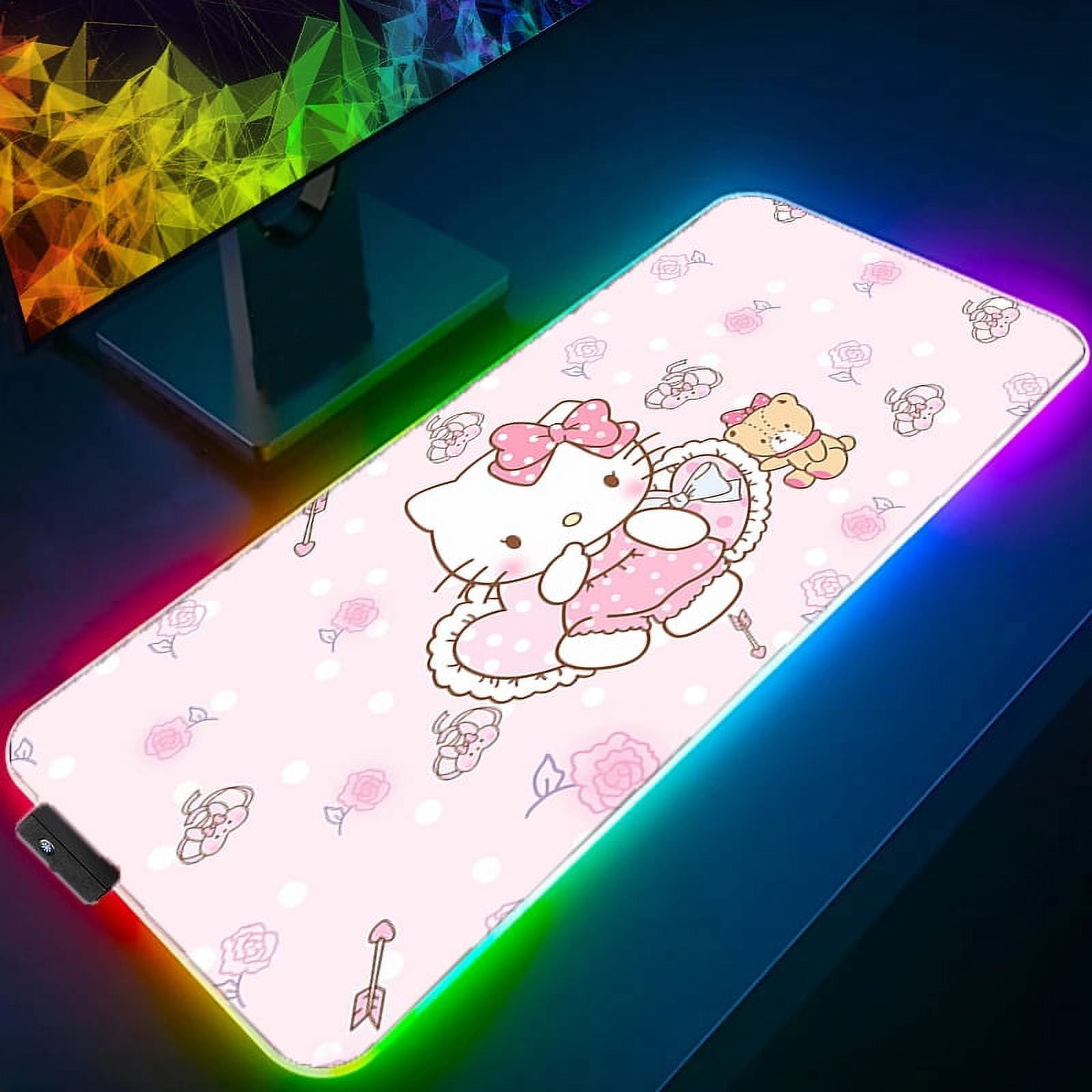 Sanrio Hello Kitty LED RGB Mouse Pad Pattern Locking Edge MousePad ...
