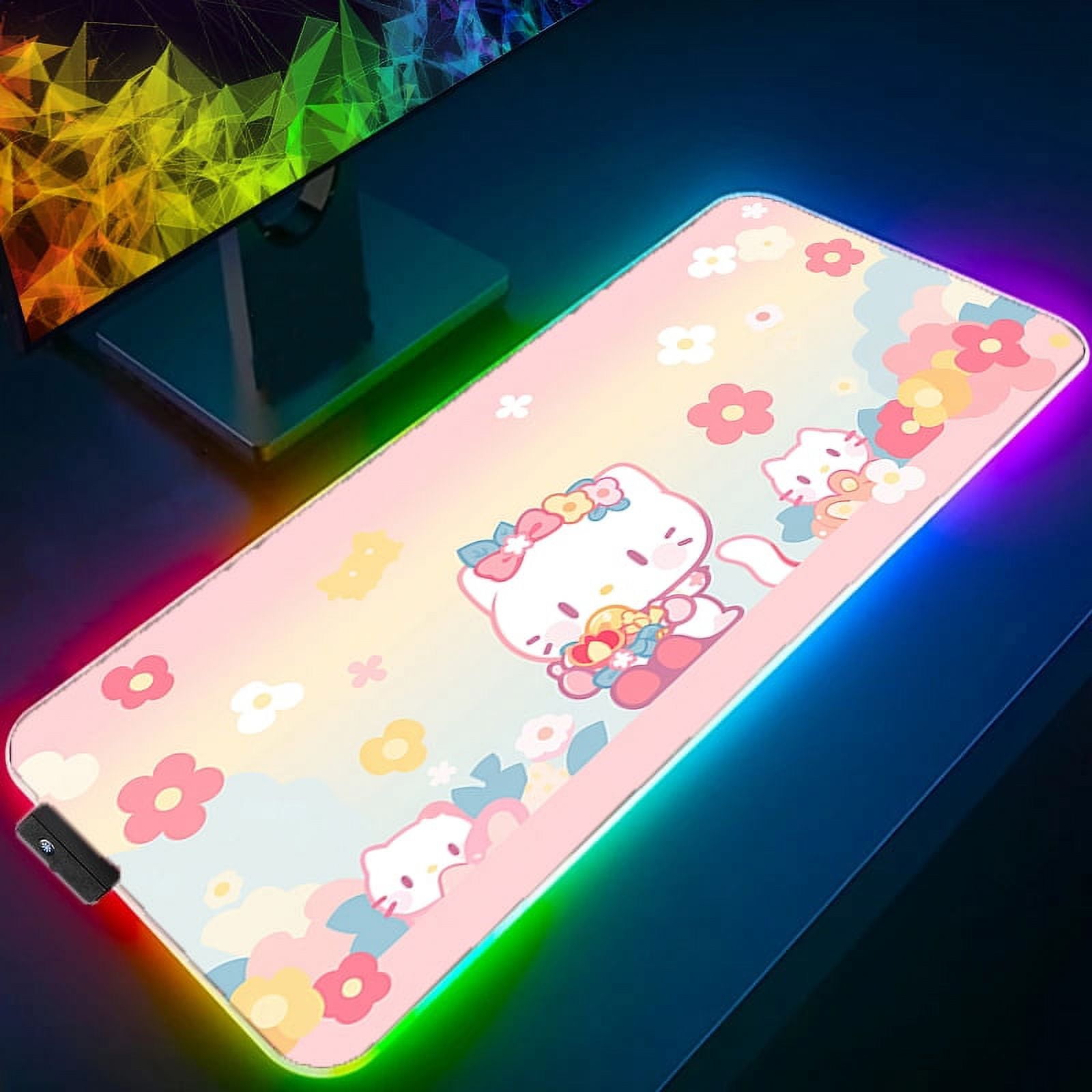Sanrio Hello Kitty LED RGB Mouse Pad Pattern Locking Edge MousePad ...