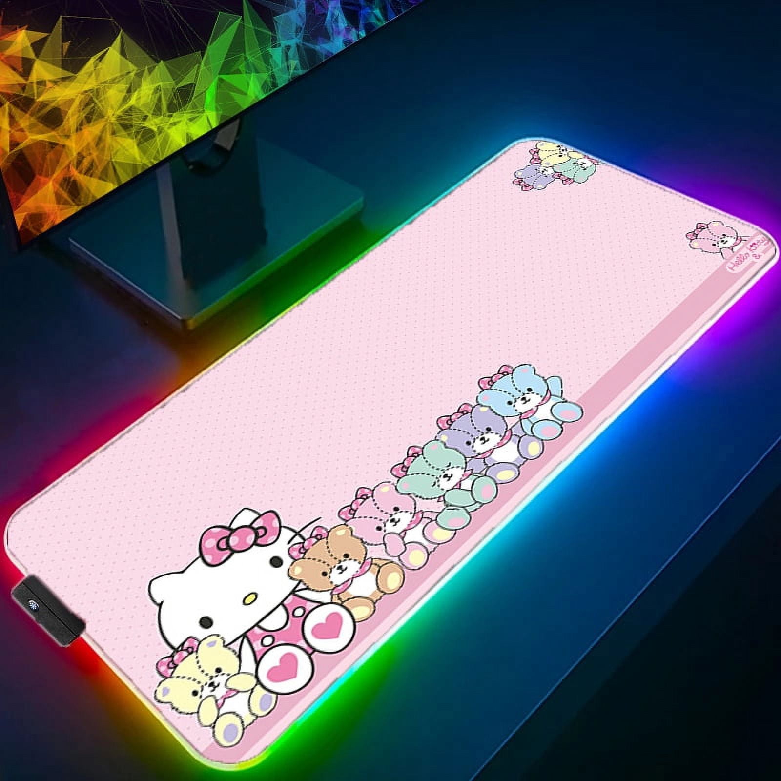 Sanrio Hello Kitty LED RGB Mouse Pad Pattern Locking Edge MousePad ...