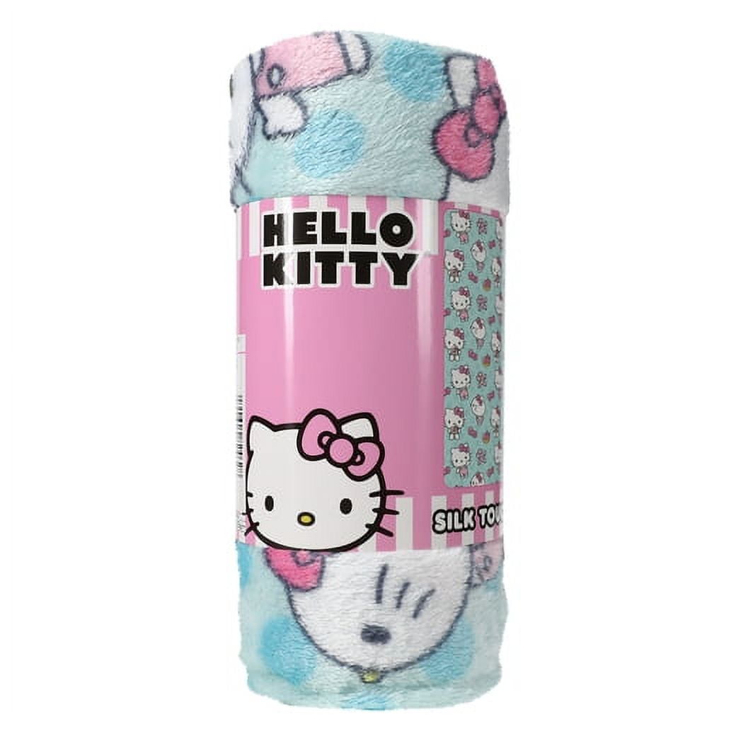 "Sanrio Hello Kitty Silk-Touch Throw Blanket in Light Blue, 40"" x 50 ...