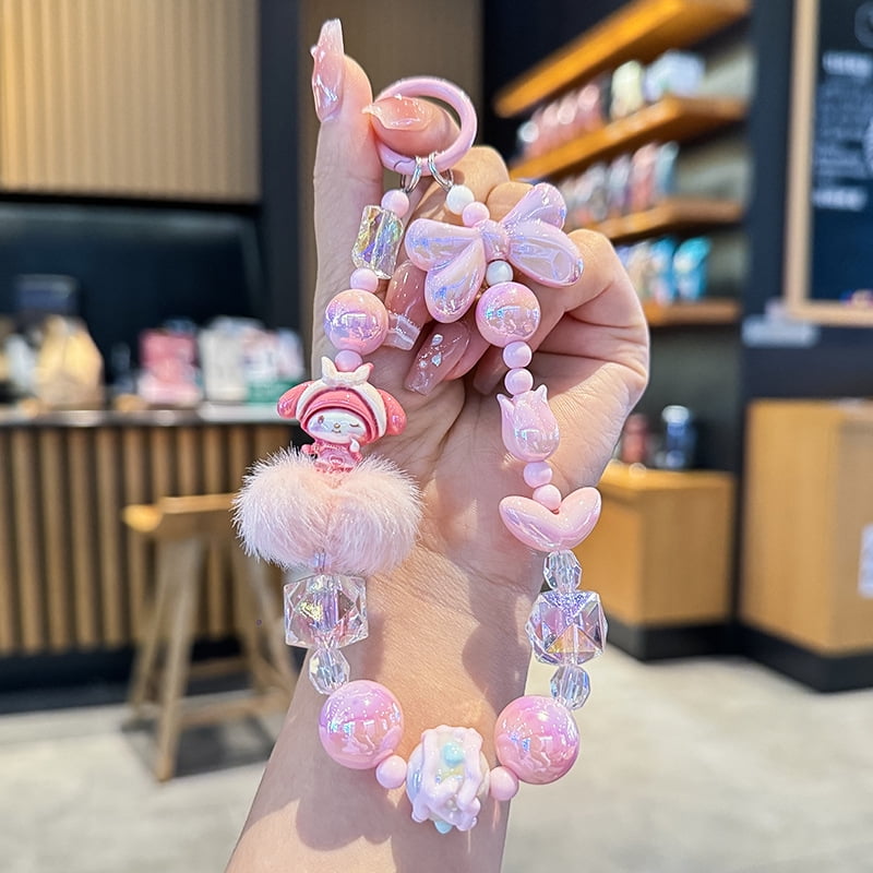 Sanrio Hello Kitty Melody Hairball Phone Chain Camera Pendant Kuromi ...