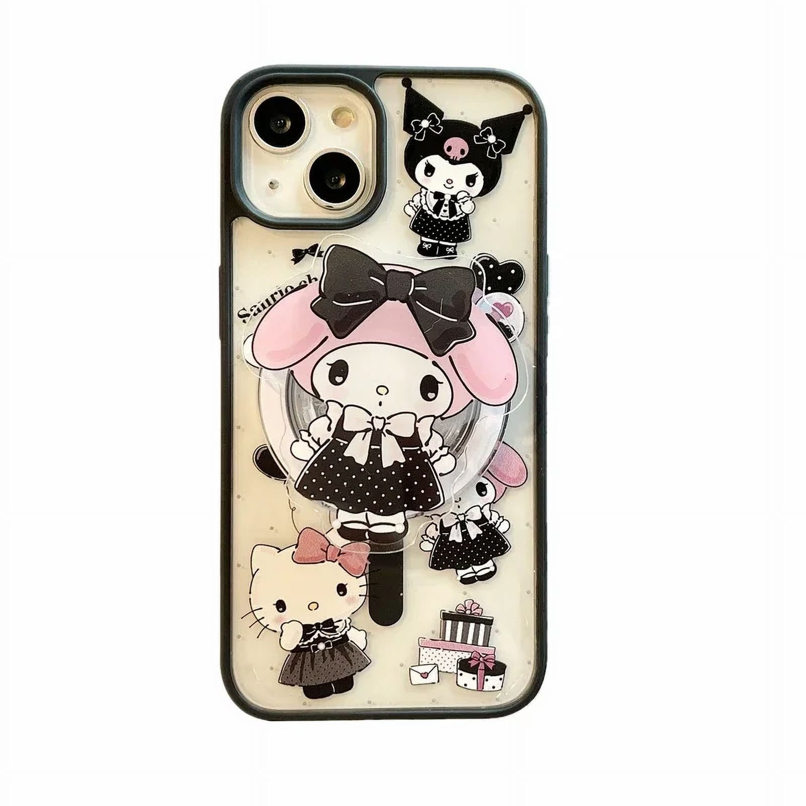 Sanrio Hello Kitty Melody Kuromi Magnetic Bracket Magsafe Wireless Charge Phone Case For iPhone ...