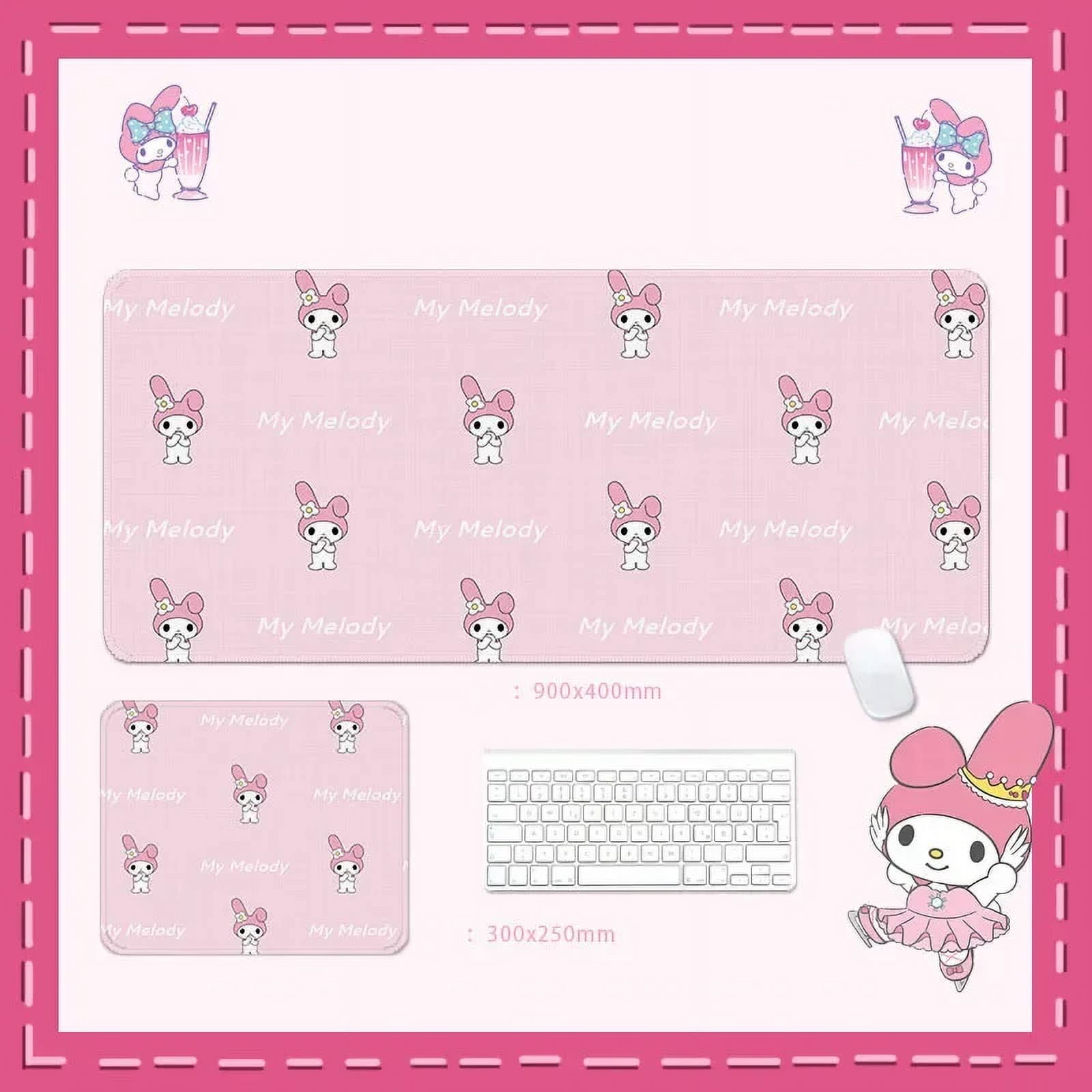 Sanrio Hello Kitty Melody Mouse Pad Animal Cute XXL Lockedge Computer ...