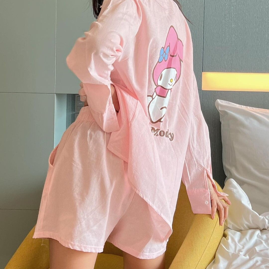 Sanrio Hello Kitty Melody Printed Shorts Pajamas Sets Women Summer New ...