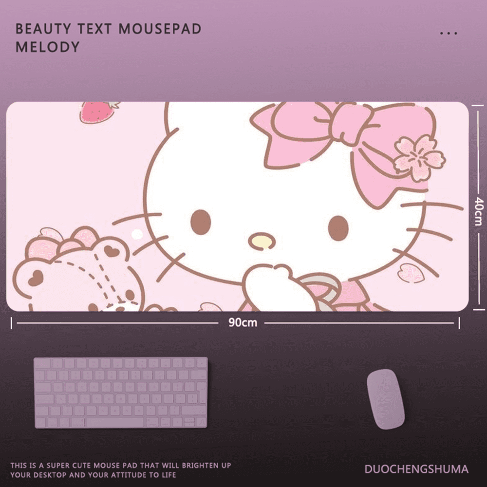 Sanrio Hello Kitty Miniso Hello Cat K-Kitty Mousepad Large Mat Gaming Mousepad Compute Mouse ...