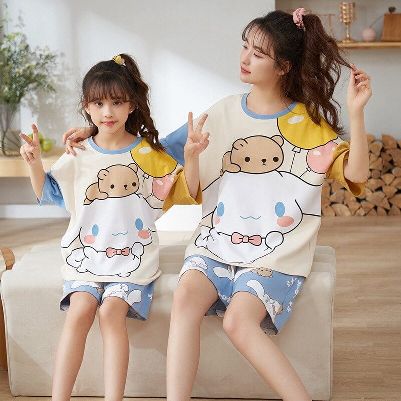 Sanrio Hello Kitty My Melody Keroppi Cartoon Parent-Child Pajamas ...