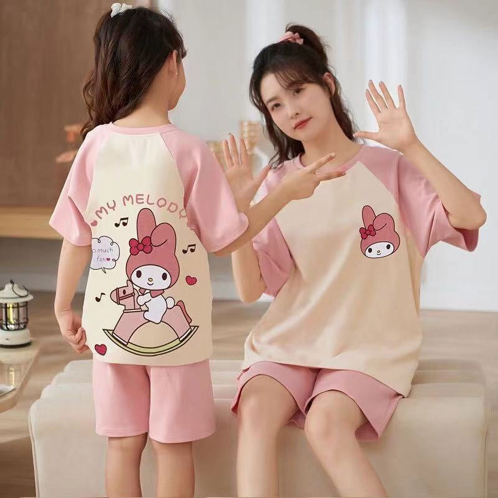 Sanrio Hello Kitty My Melody Keroppi Cartoon Parent-Child Pajamas ...