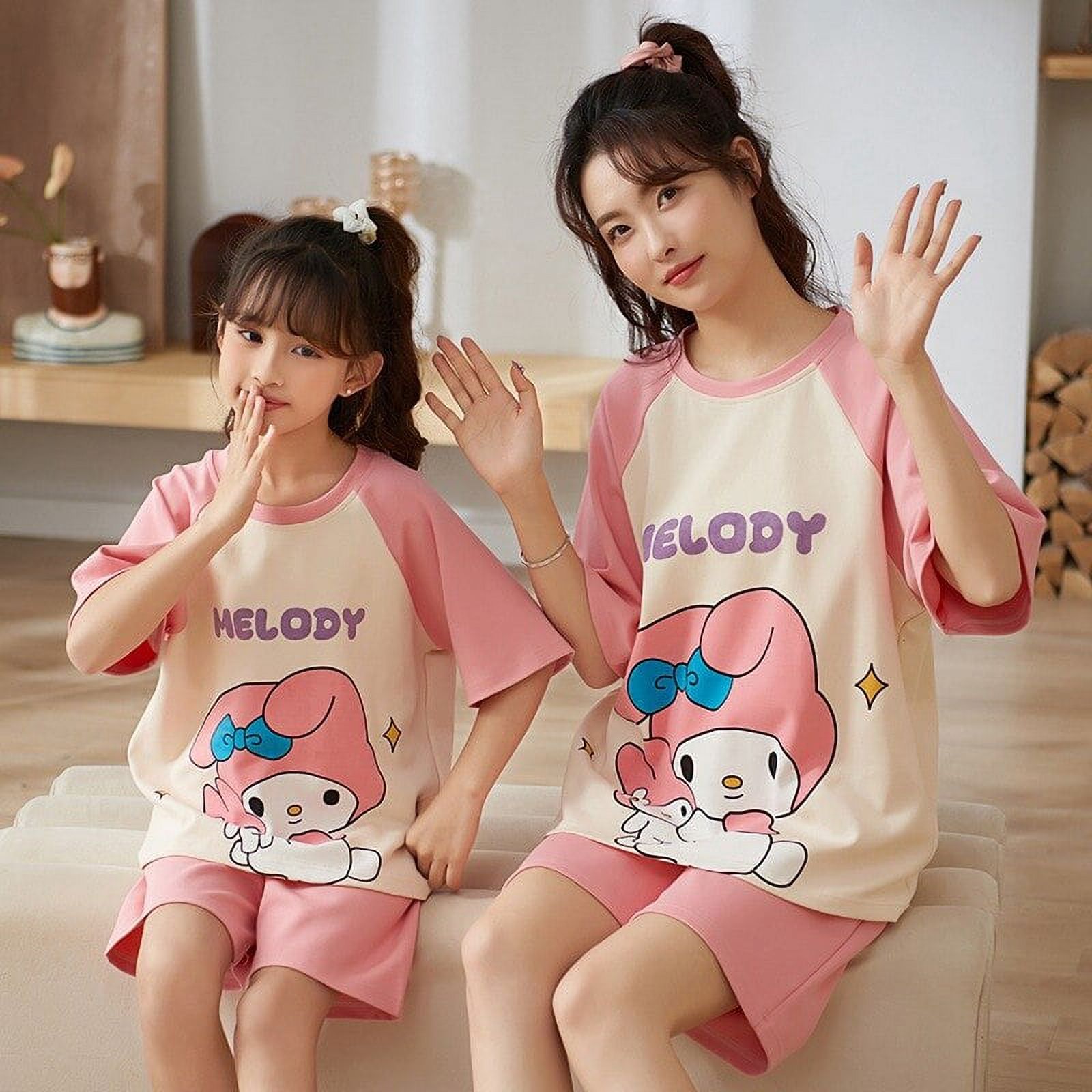 Sanrio Hello Kitty My Melody Keroppi Cartoon Parent-Child Pajamas ...