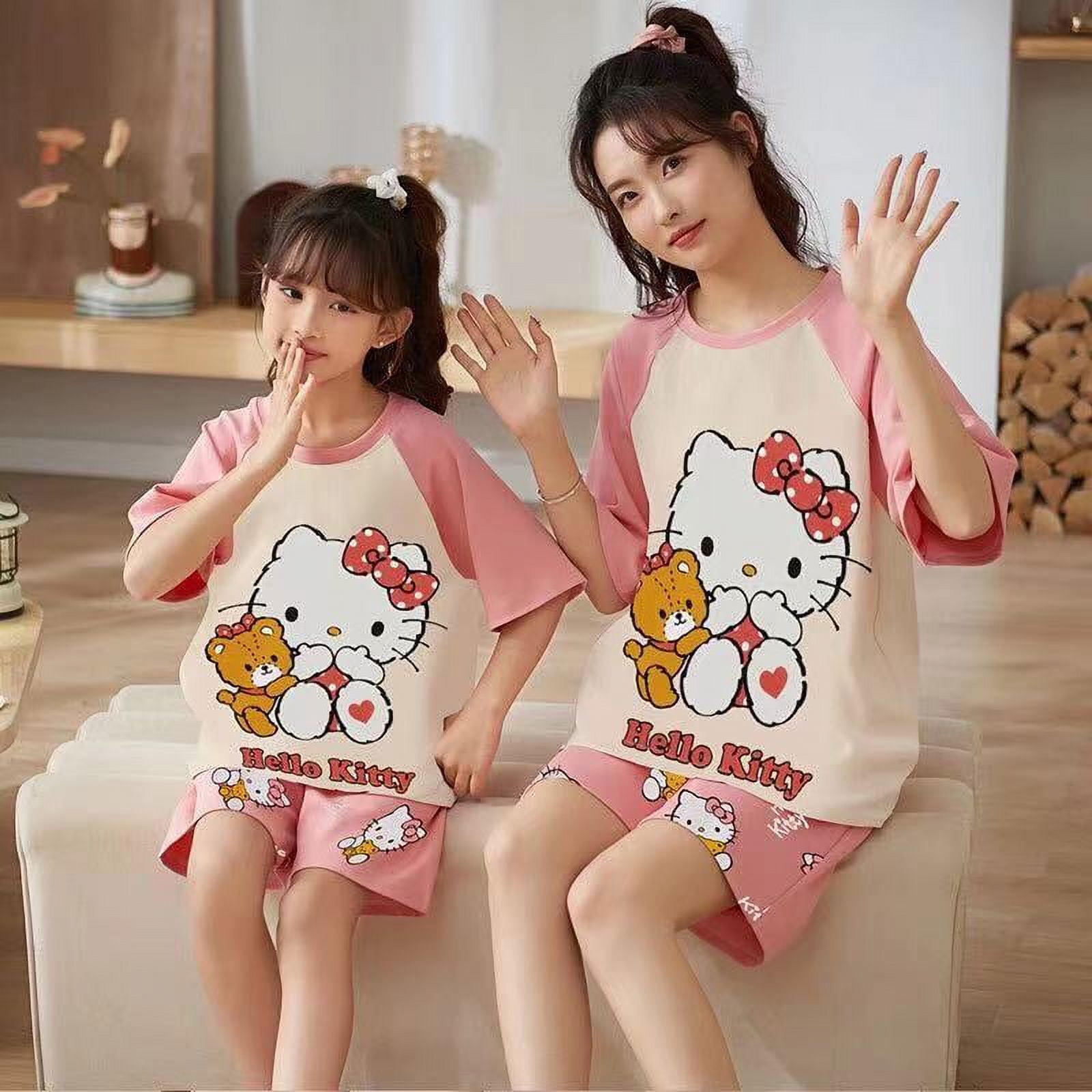 Sanrio Hello Kitty My Melody Keroppi Cartoon Parent-Child Pajamas ...