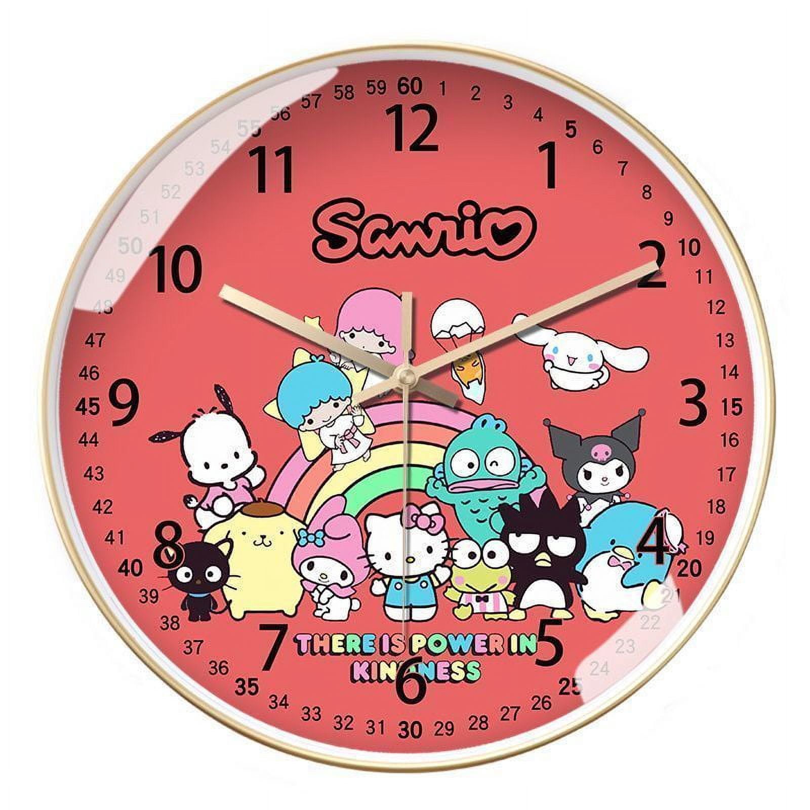 Sanrio Hello Kitty My Melody Kuromi Cartoon Wall Watch Clock Kawaii ...
