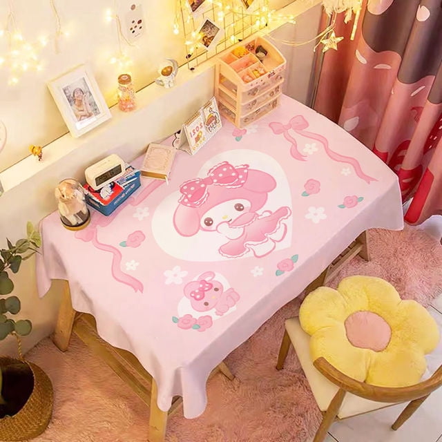 Sanrio Hello Kitty My Melody Kuromi Tablecloth Cartoon Cute Girl Heart ...