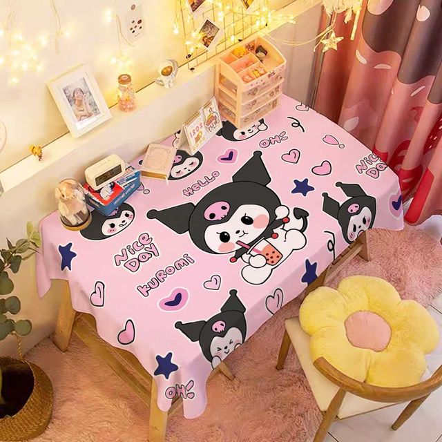Sanrio Hello Kitty My Melody Kuromi Tablecloth Cartoon Cute Girl Heart ...