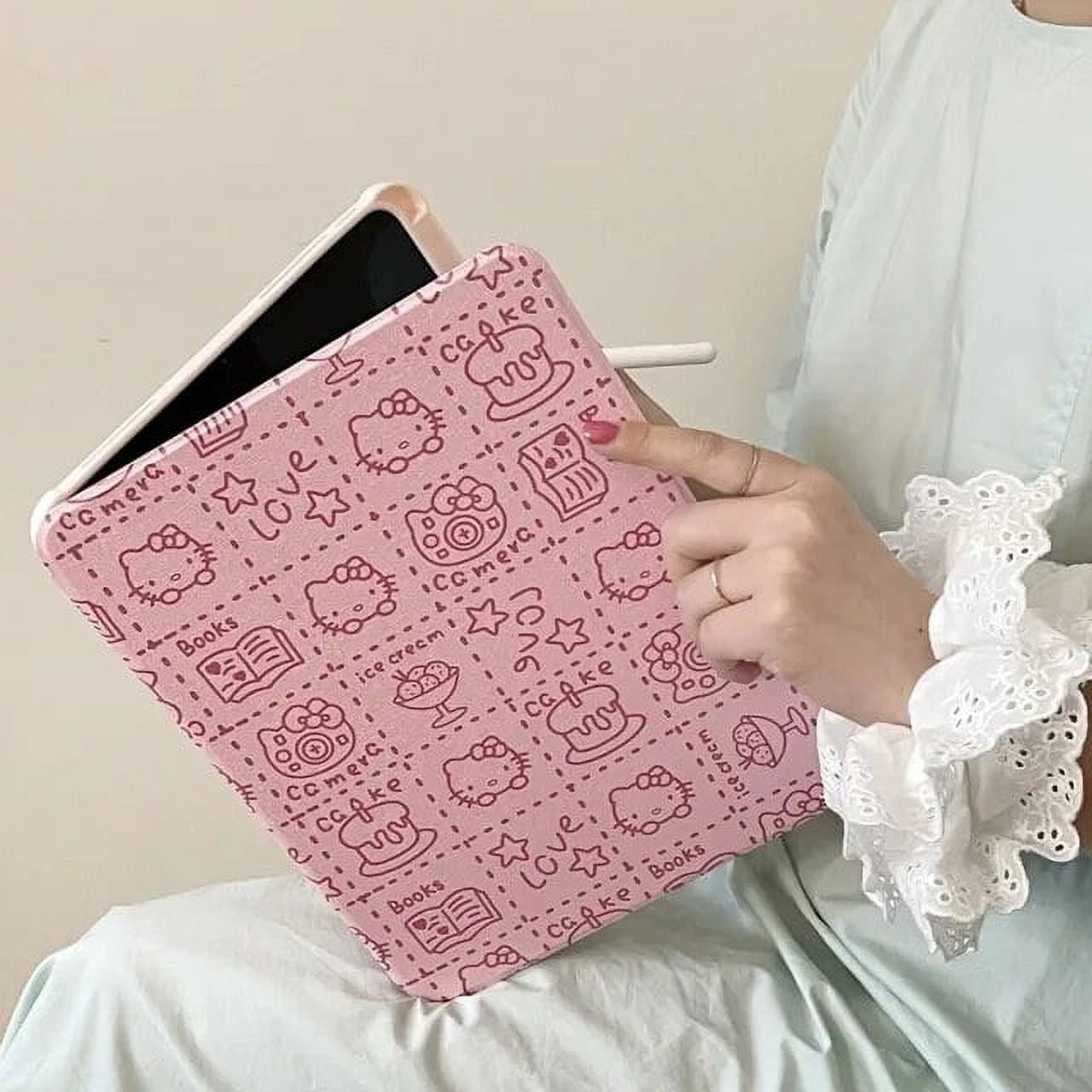 Sanrio Hello Kitty New Rotating Pink IPad Case Pro 2021 Ins Cartoon Cute Tablet Computer Air 5 ...