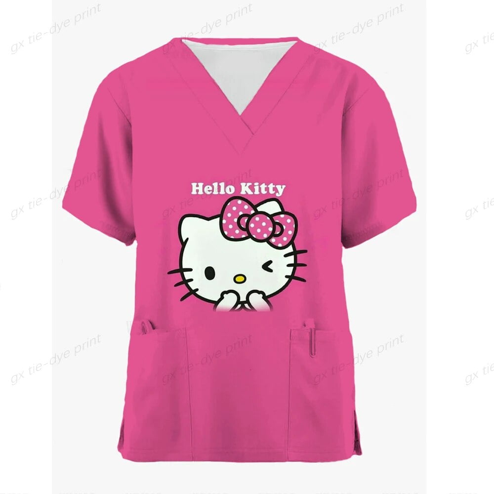 Sanrio Hello Kitty Nurse Uniform Women Short Sleeve Working Uniform ...
