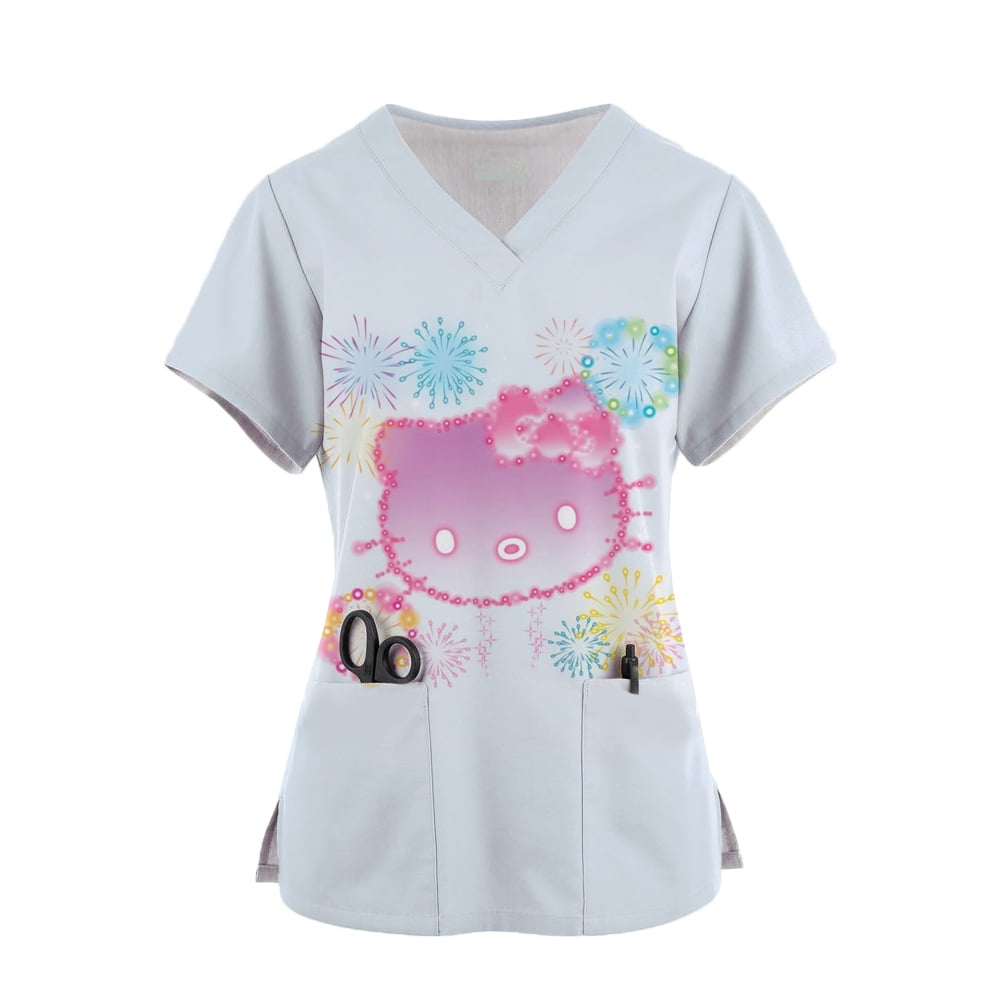 Sanrio Hello Kitty Nurse Uniform Women Short Sleeve Working Uniform ...