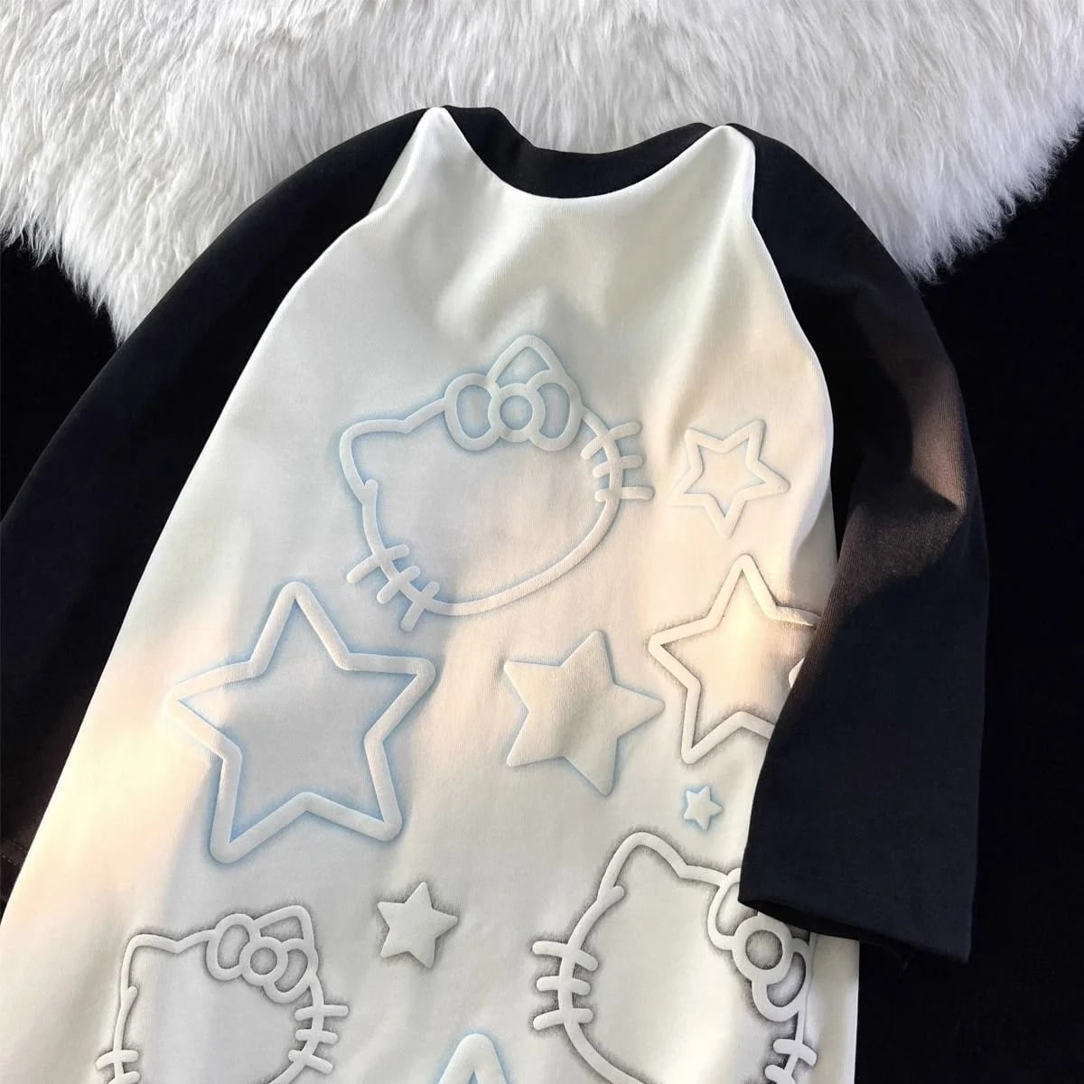 Sanrio Hello Kitty Oversized T-shirt For Girls Women Summer Star Y2k ...