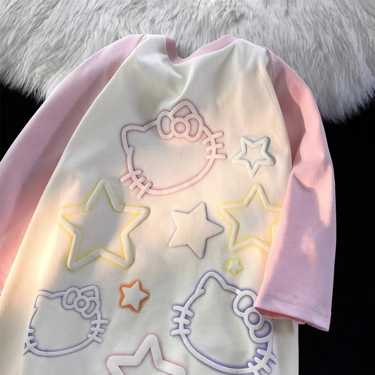 Sanrio Hello Kitty Oversized T-shirt For Girls Women Summer Star Y2k ...
