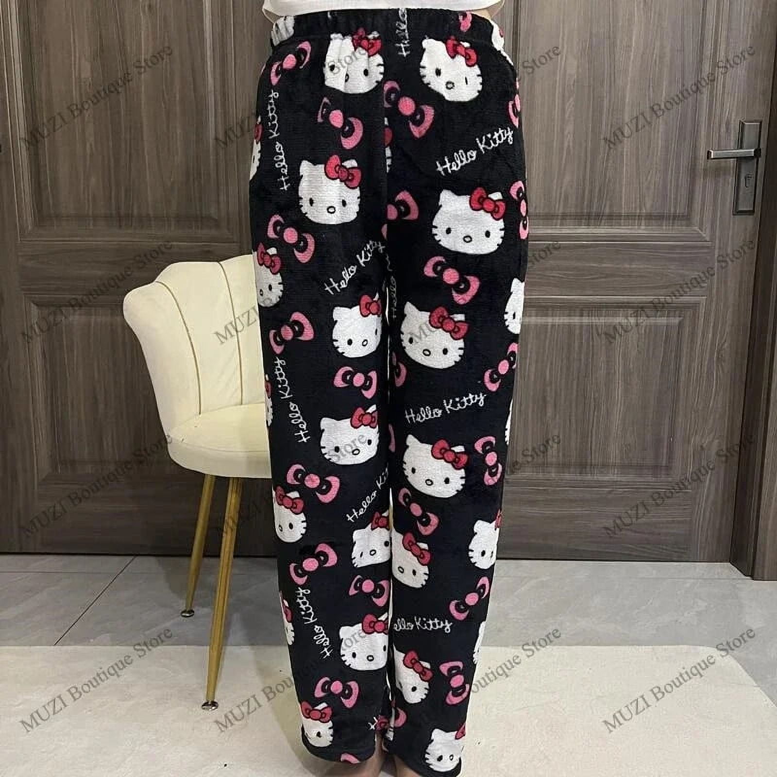 Sanrio Hello Kitty Pajama Pants Cartoon Kuromi Soft Fabric Warm Cute ...