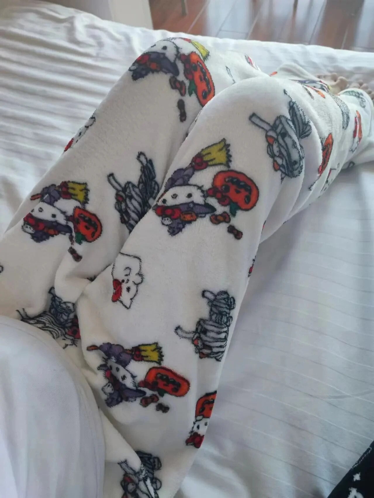 Sanrio Hello Kitty Pajamas Pants Black Pink Anime Flannel Women Warm ...