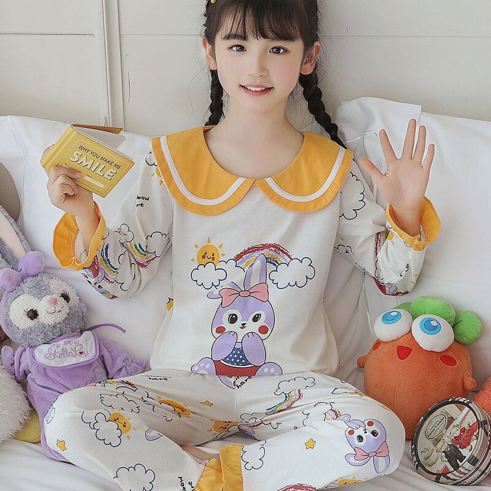 Sanrio Hello Kitty Pajamas Sets Cinnamoroll Kuromi kawaii girls Cartoon Long Sleeve Sleepwear ...