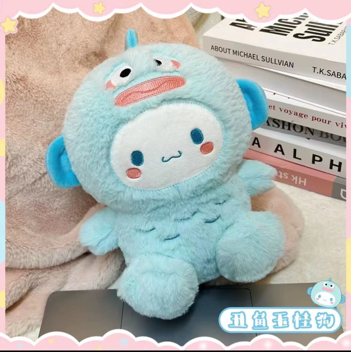 Sanrio Hello Kitty Peluche Cinnamoroll Dolls Ugly Fish Toys Cartoon ...