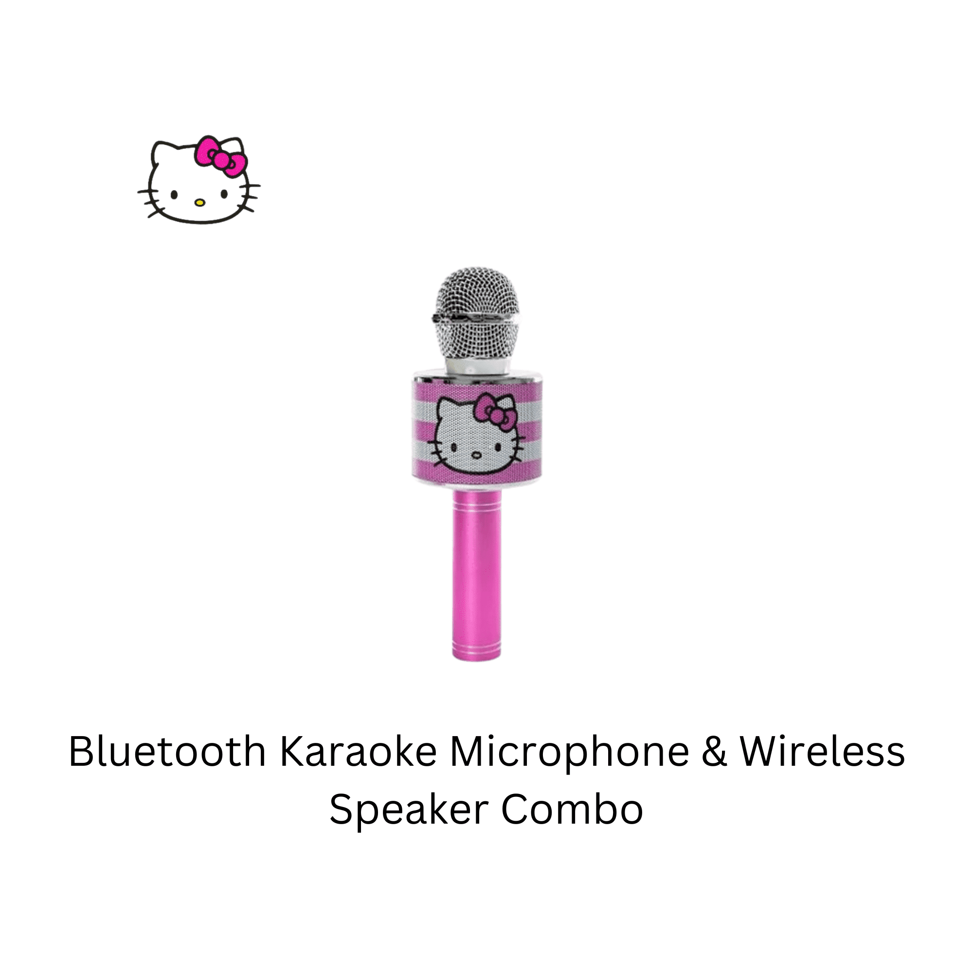 Sanrio Hello Kitty Pink Bluetooth Karaoke Microphone & Wireless Speaker ...
