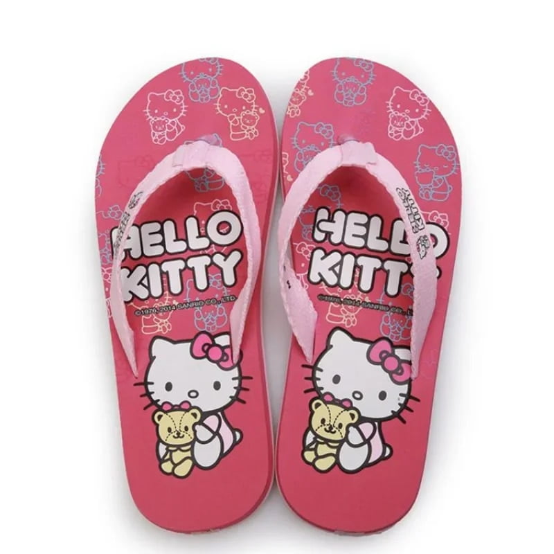 Sanrio Hello Kitty Pink Cartoon Flip Flop Girls Women Beach Slippers ...