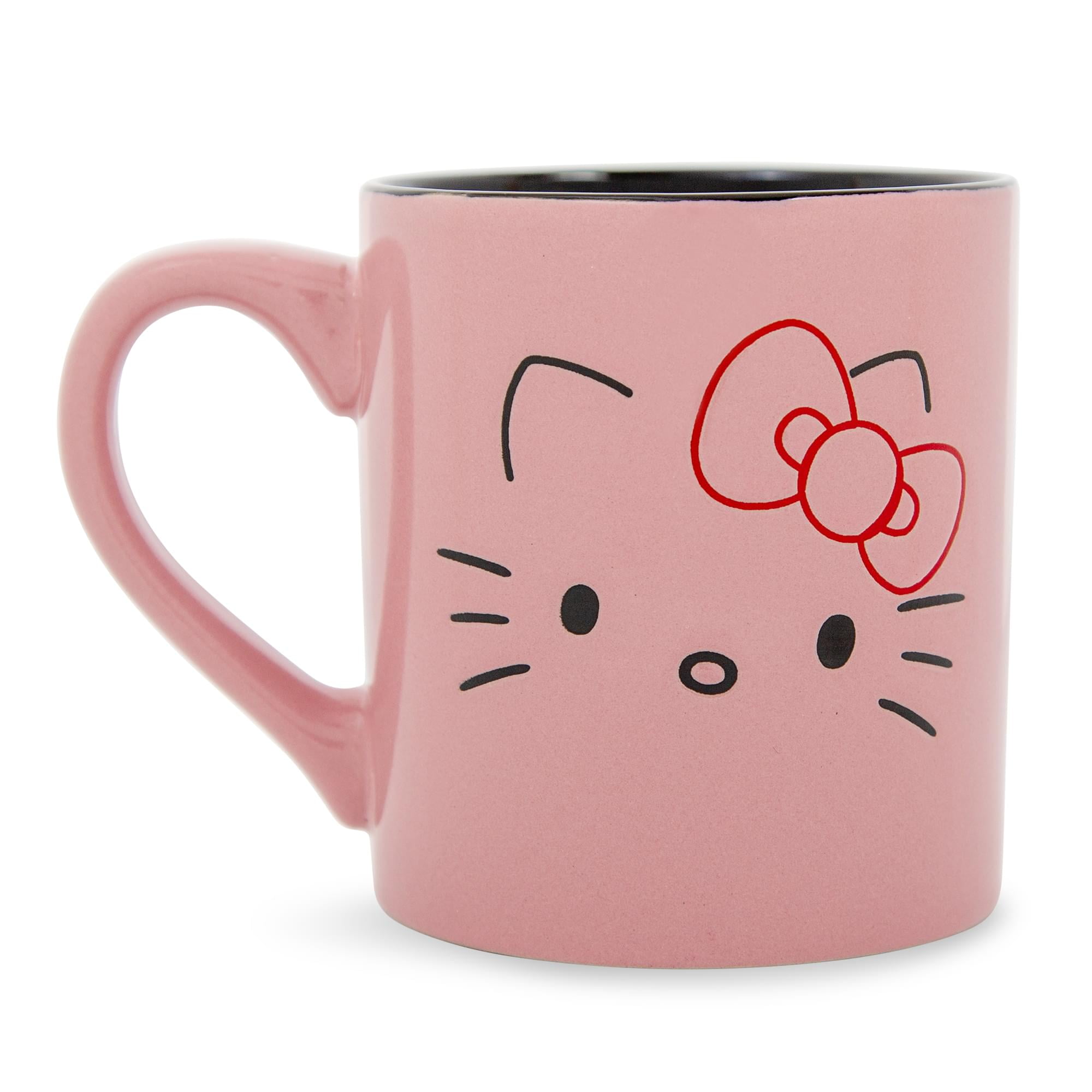 Sanrio Hello Kitty Pink Outline Face Wax Resist Ceramic Mug | Holds 14 ...