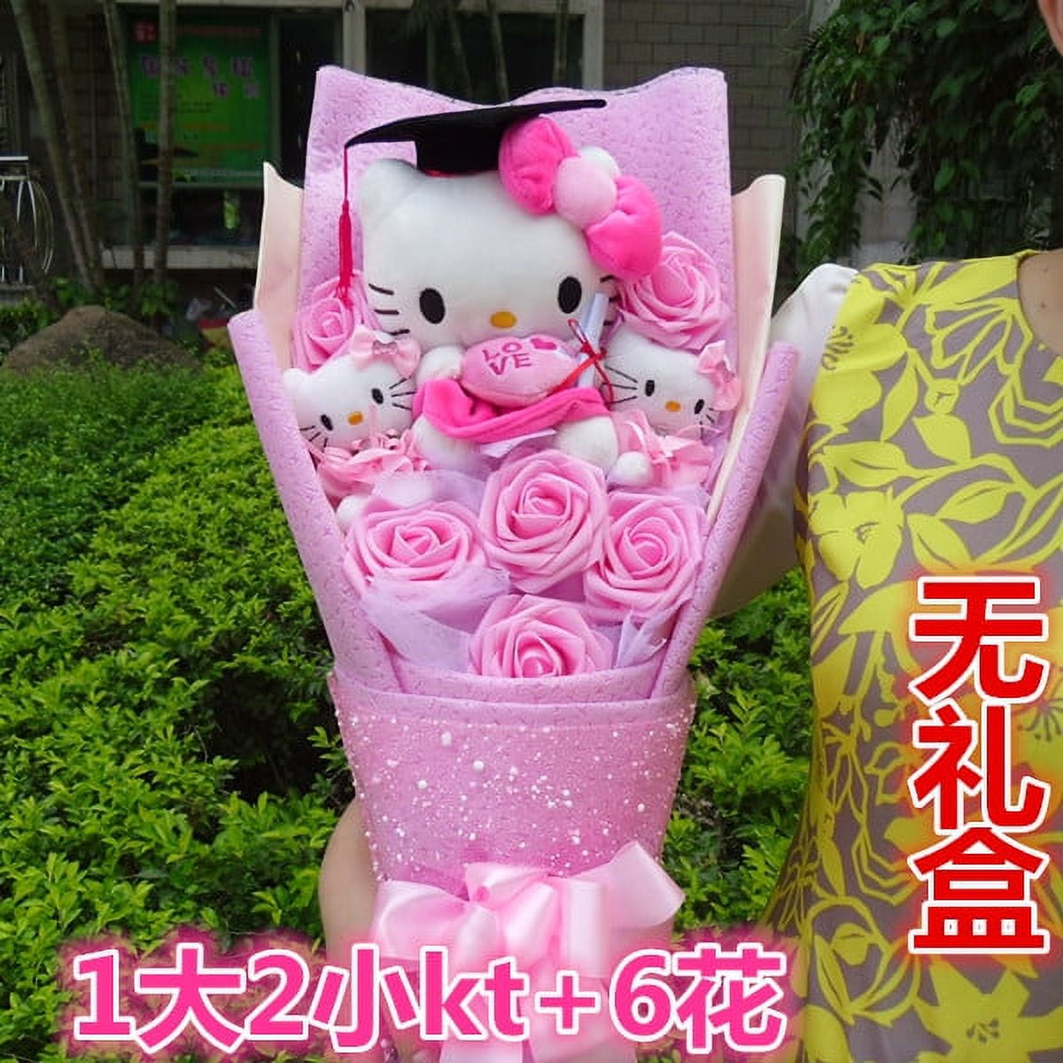 Sanrio Hello Kitty Plush Stuffed Bouquet With Graduation Hats Handmade ...