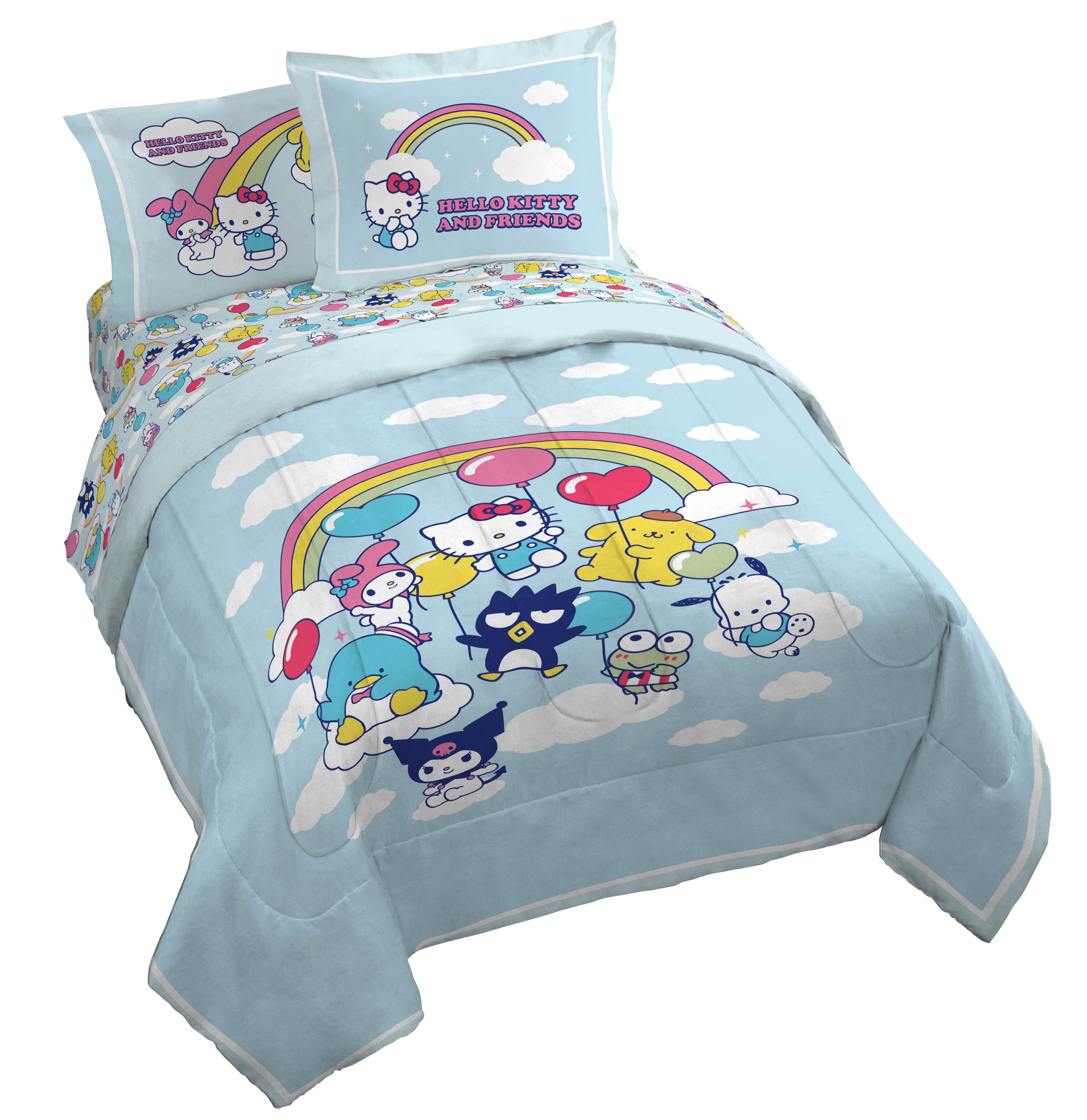 Sanrio Hello Kitty Rainbowtastic Day 7 Piece Full Size Comforter Set ...