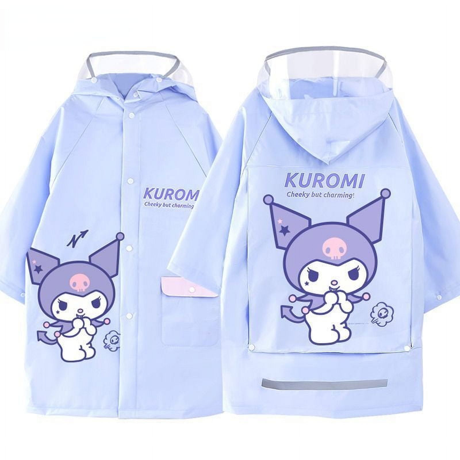 Sanrio Hello Kitty Raincoat with Bag Bits Big Brim Student Waterproof ...