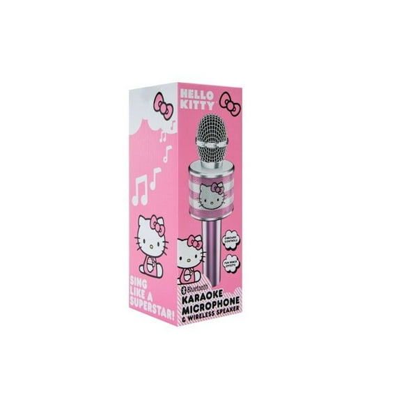 Sanrio Hello Kitty Pink Bluetooth Karaoke Microphone & Wireless Speaker ...