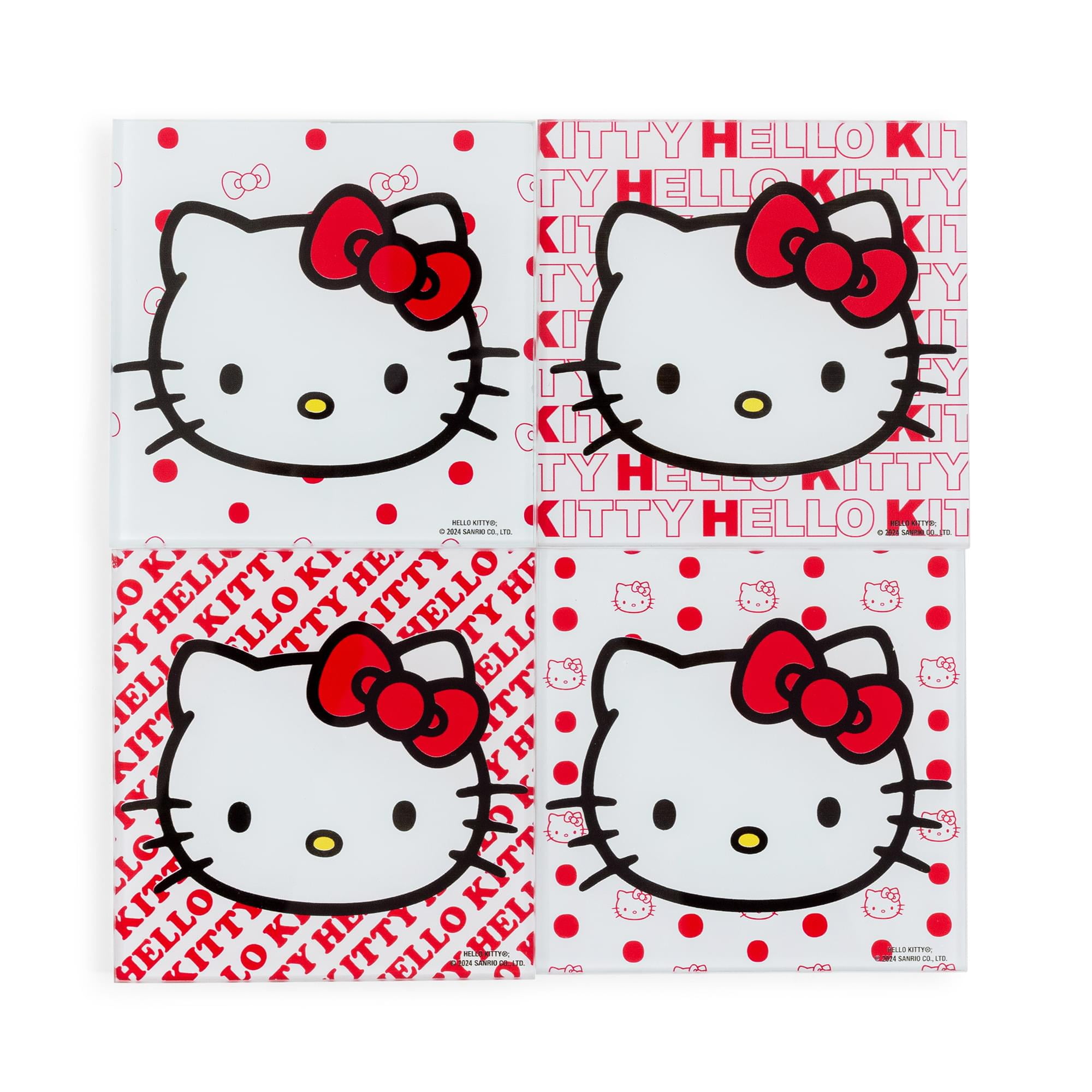 Sanrio Hello Kitty Red Bow Glass Coasters | Set of 4 - Walmart.com