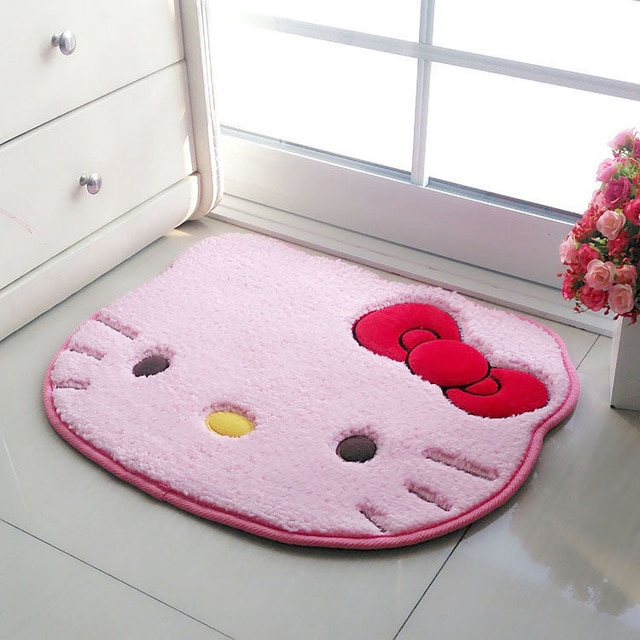 Sanrio Hello Kitty Rug Cartoon Cute Floor Bath Mat Velvet Memory Cotton ...