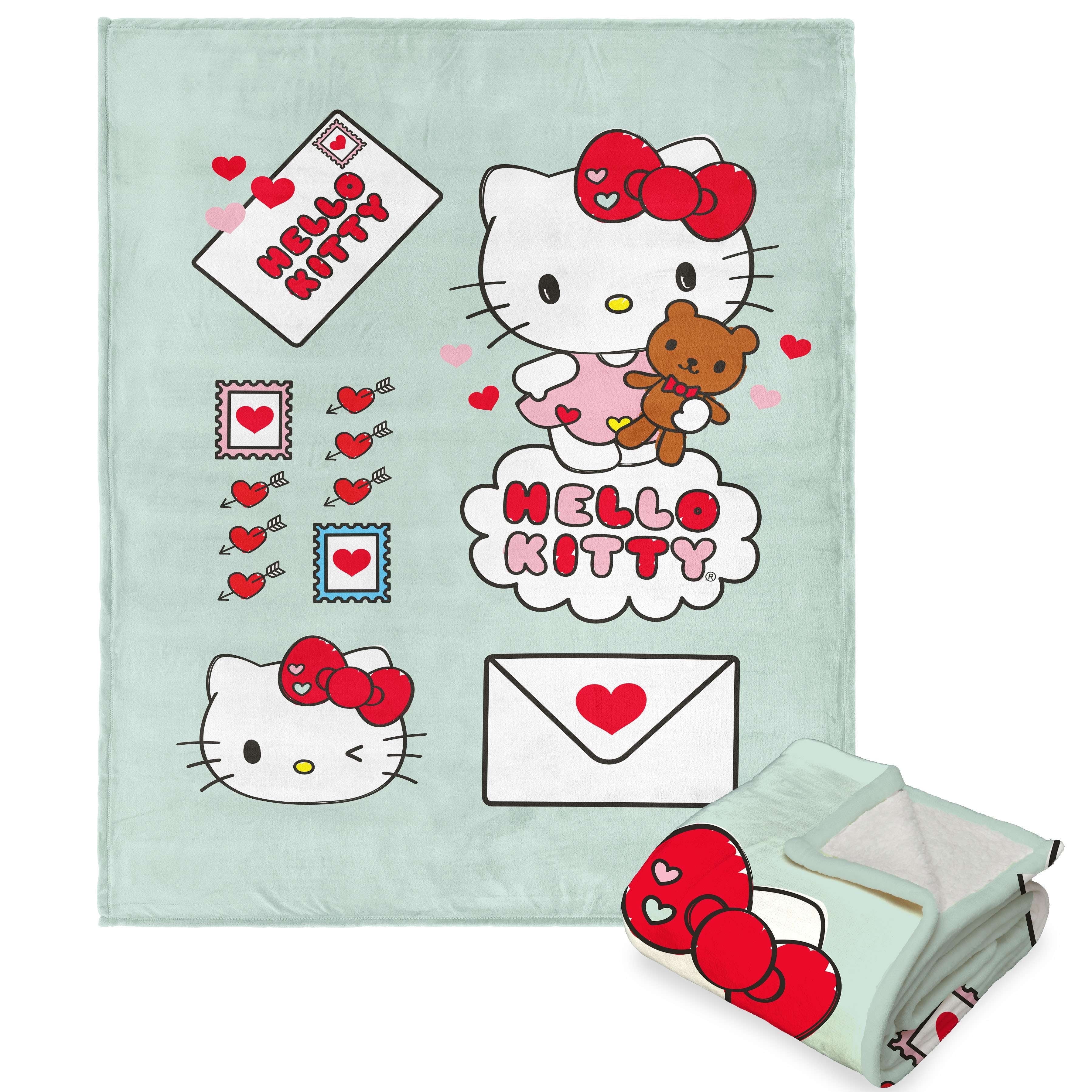 Sanrio Hello Kitty Send My Love Kids Silk Touch Sherpa Throw Blanket ...