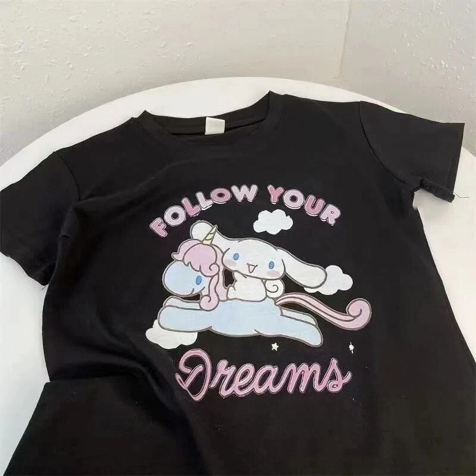 Sanrio Hello Kitty Shirts Kawaii Anime Cinnamoroll Tees Cartoon Kuromi ...