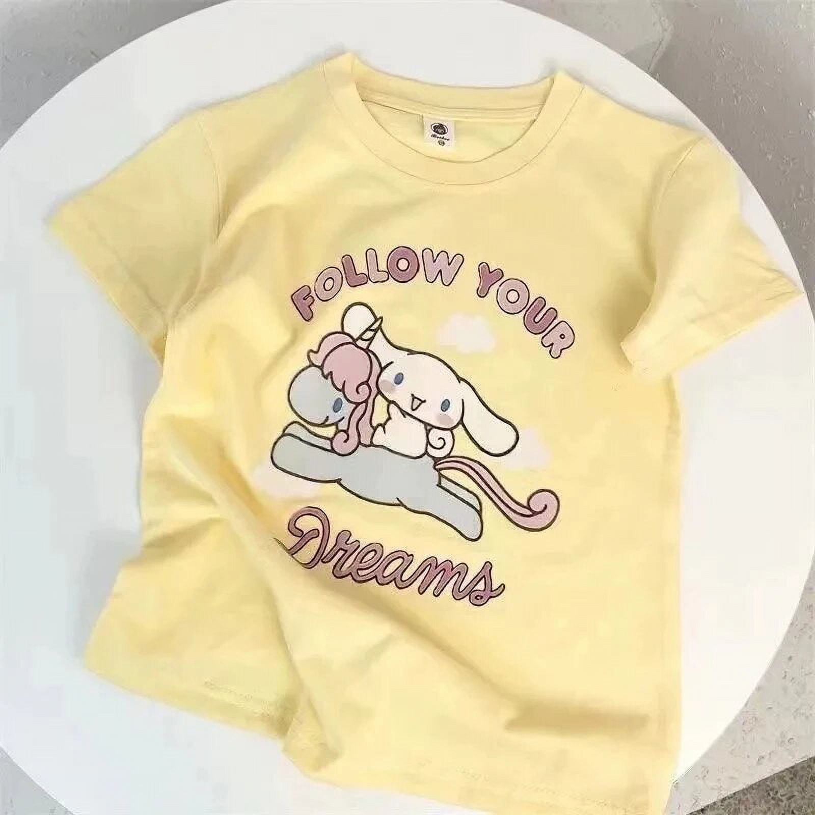 Sanrio Hello Kitty Shirts Kawaii Anime Cinnamoroll Tees Cartoon Kuromi ...