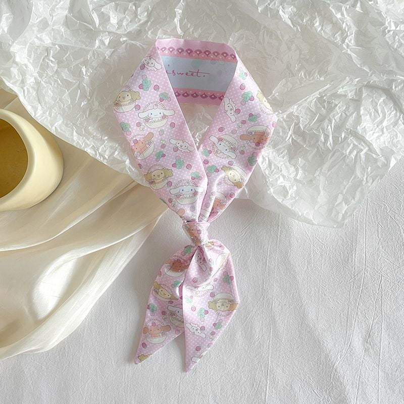 Sanrio Hello Kitty Silk Square Women Cute Cartoon Spring Neck Tie Shawl ...