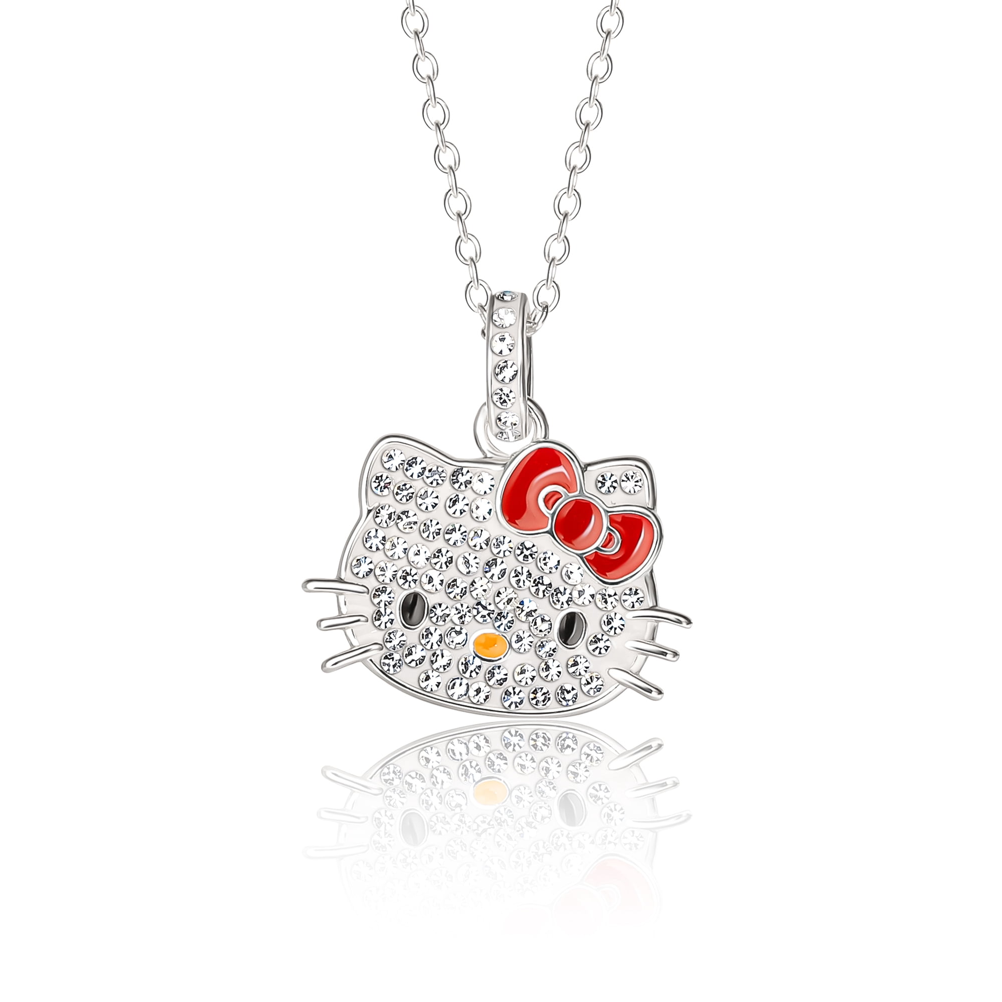 Sanrio Hello Kitty Silver Plated Crystal Pendant - Walmart.com
