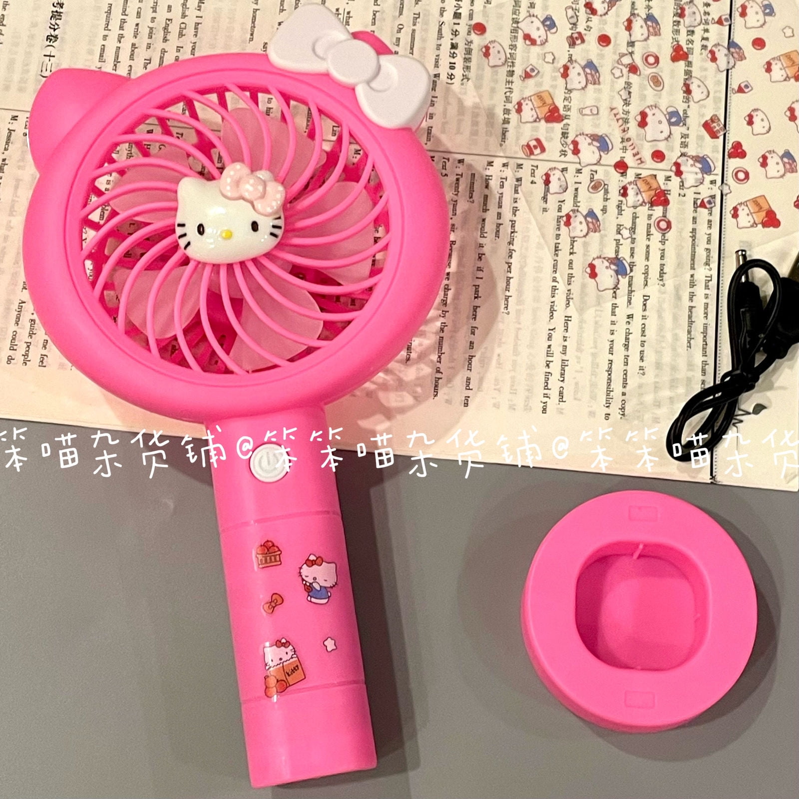 Sanrio Hello Kitty Small Fan Kawaii Anime Cute Student Summer Outdoor ...