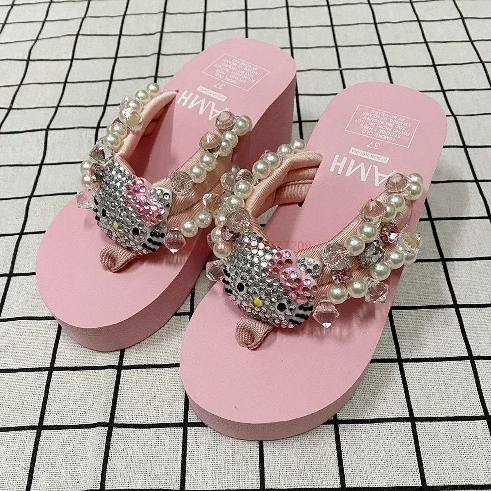 Sanrio Hello Kitty Soft Flip Flop Sandals Beach Slides Shoes Women Cute ...