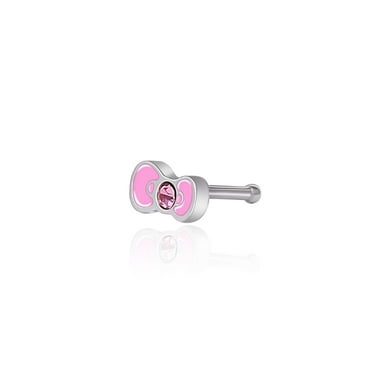 Sanrio Hello Kitty 20G Stainless Steel Nose Ring Bone Stud - Officially Licensed Women's Body ...