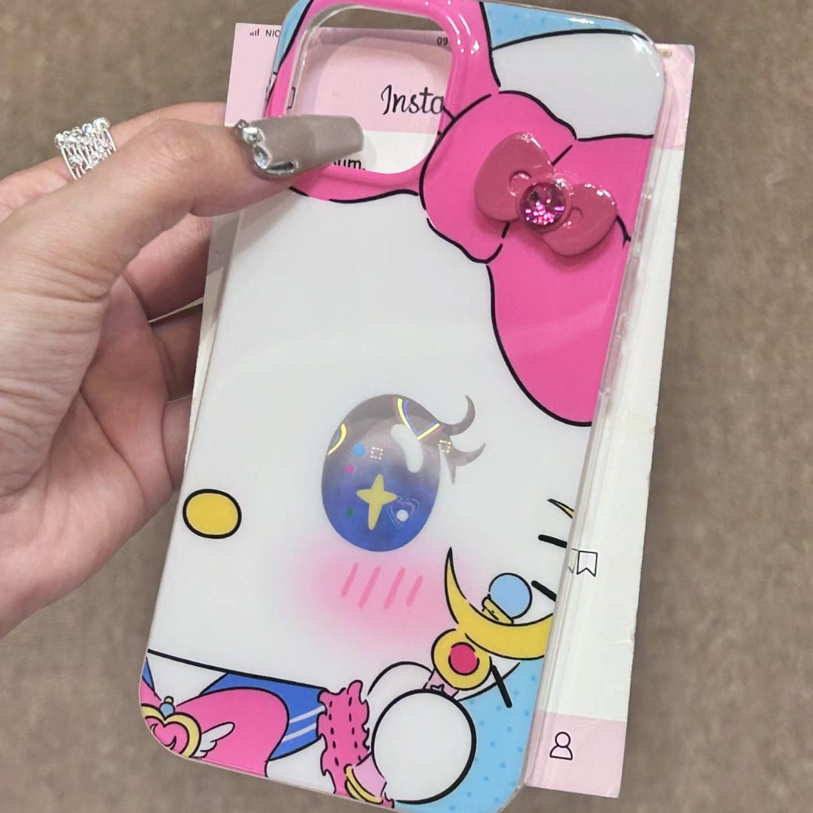 Sanrio Hello Kitty Star Moon Stick Phone Cases For iPhone15 14 13 12 11 ...