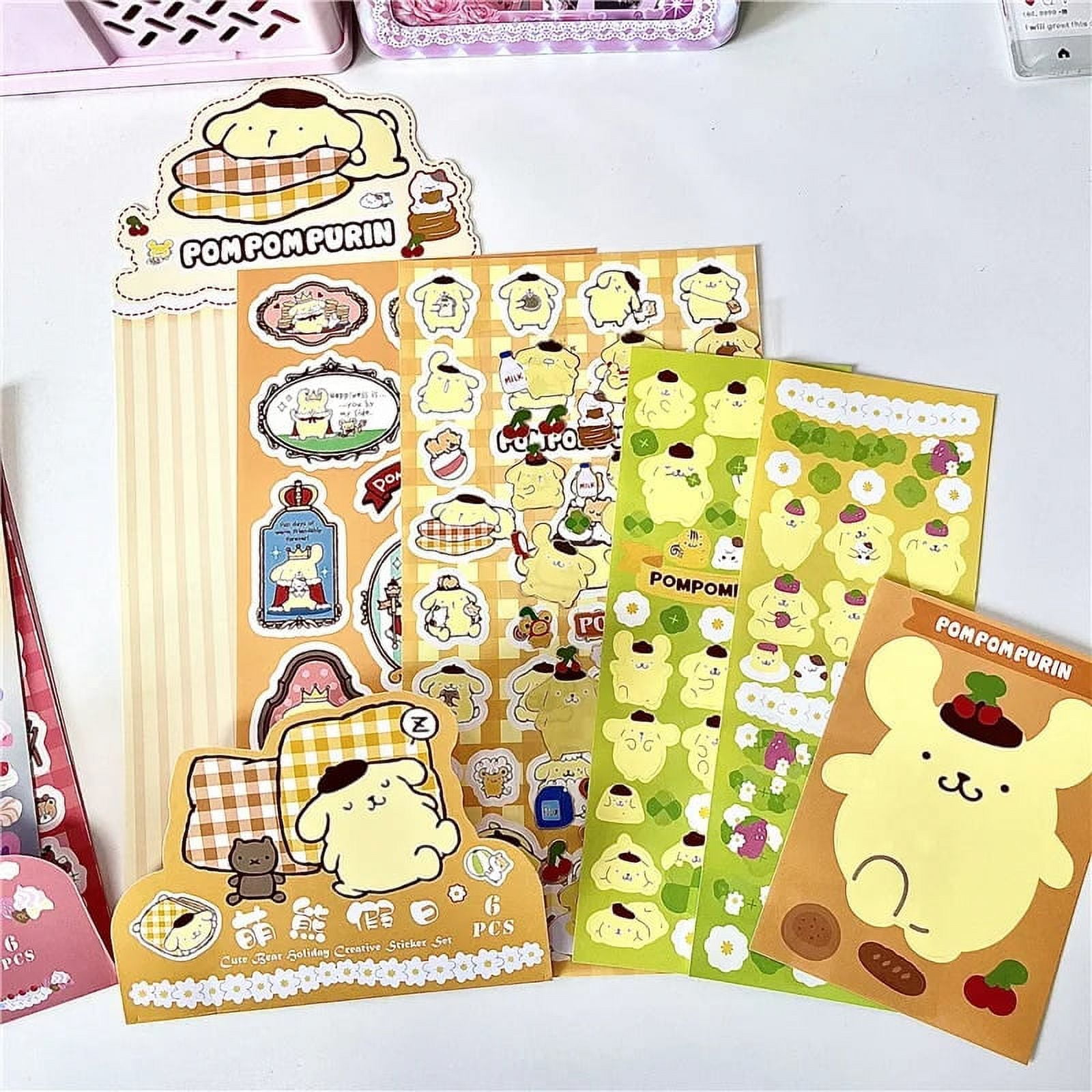 Sanrio Hello Kitty Stickers Set Cinnamoroll Kuromi My Melody Pachacco Kawaii Kt Cat Handbook diy ...